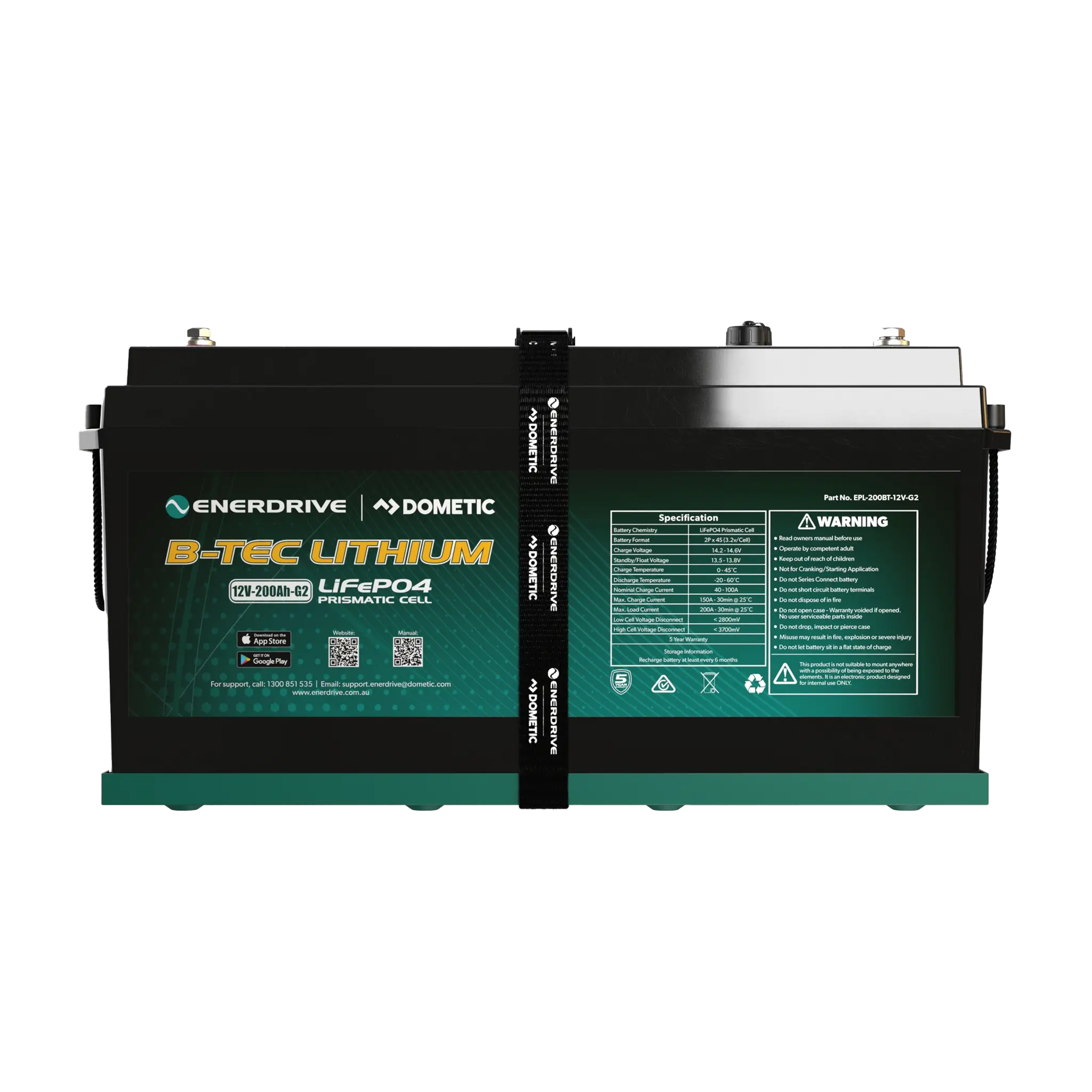 Enerdrive Dometic B-TEC 12V 200Ah G2 Lithium Battery – AdventureRV